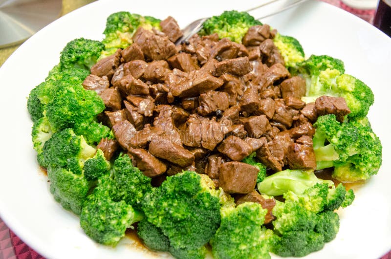 Chinese Food a Beef and Broccoli Plate Stock Image - Image of brown ...
