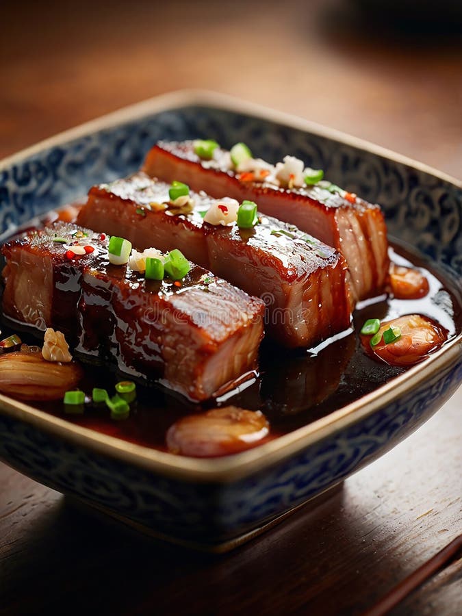 Chinese Food, Braised Pork Leg Stock Illustration - Illustration of ...