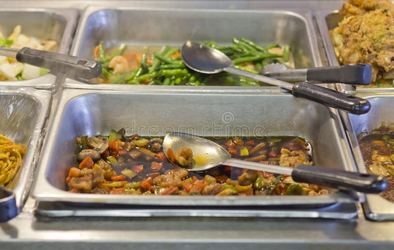 Chinese Food Buffet Tray stock photo. Image of away, cafeteria - 58522724