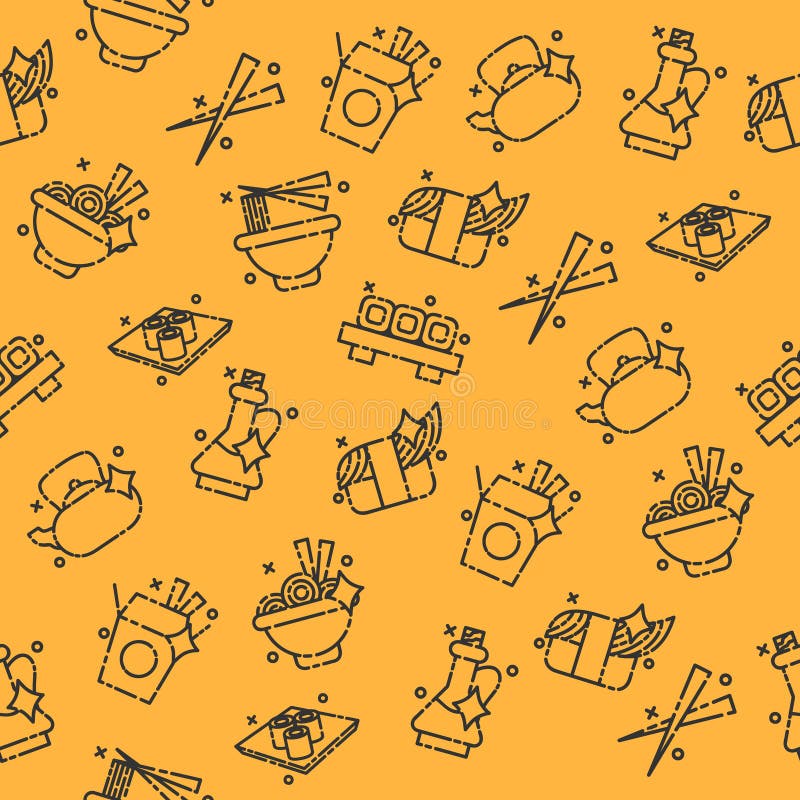 Chinese Food Concept Icons Pattern Stock Vector - Illustration of guide ...
