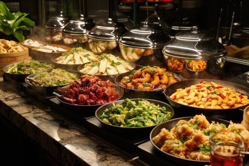 Chinese Food Display Showcasing a Variety of Traditional and Modern ...