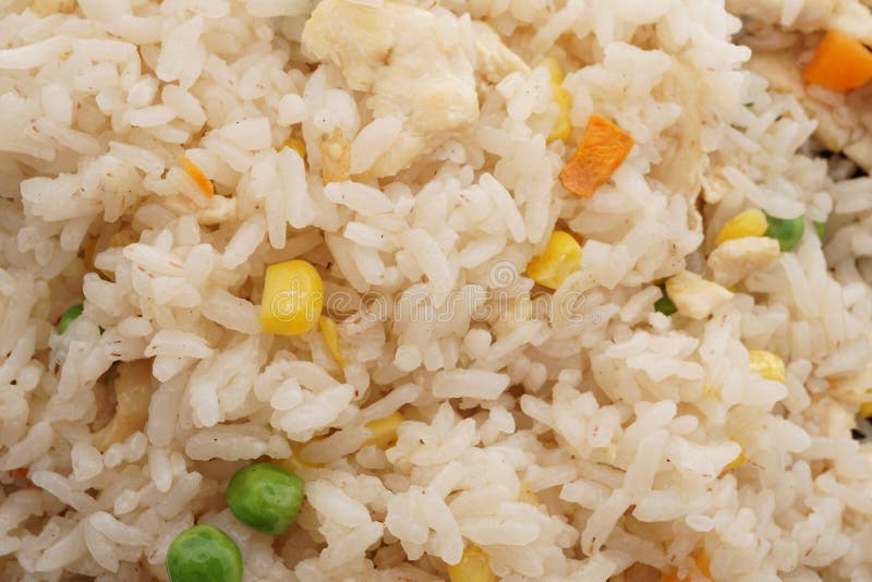 Chinese Food. Rice with Chicken Nuggets Stock Photo - Image of china ...