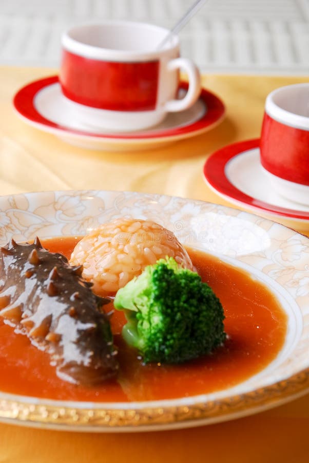 Chinese Food - Sea Cucumber and Rice Stock Photo - Image of exotic ...