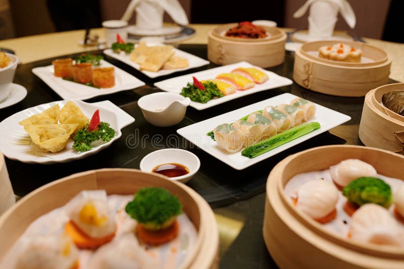 Chinese Food Serving on Table in the Restaurant Stock Image - Image of ...