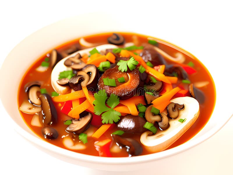 Chinese Food, Soup with Vegetables and Mushroom, Ai Generated Stock ...