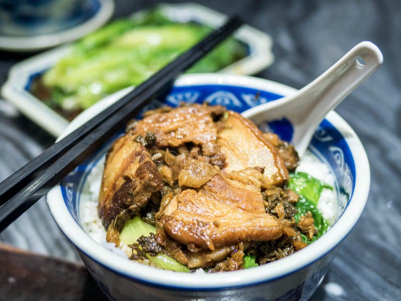 Chinese Food, Stewed Pork with Rice Stock Image - Image of delicious ...