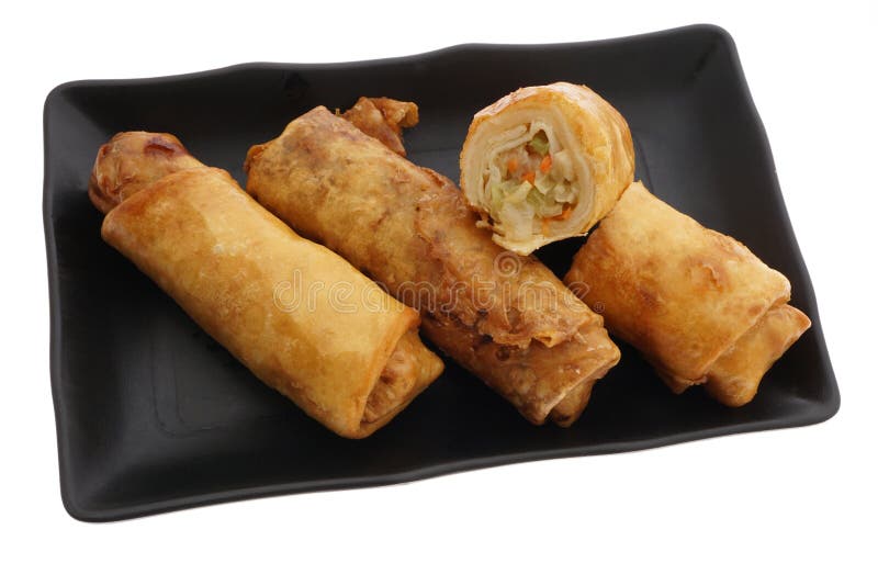Chinese Food. Vegetable Spring Rolls Stock Image - Image of isolated ...