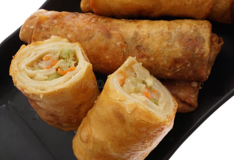 Chinese Food. Vegetable Spring Rolls Stock Image - Image of cuisine ...