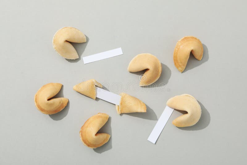 Chinese Fortune Cookies with Prediction Words, Top View Stock Image ...