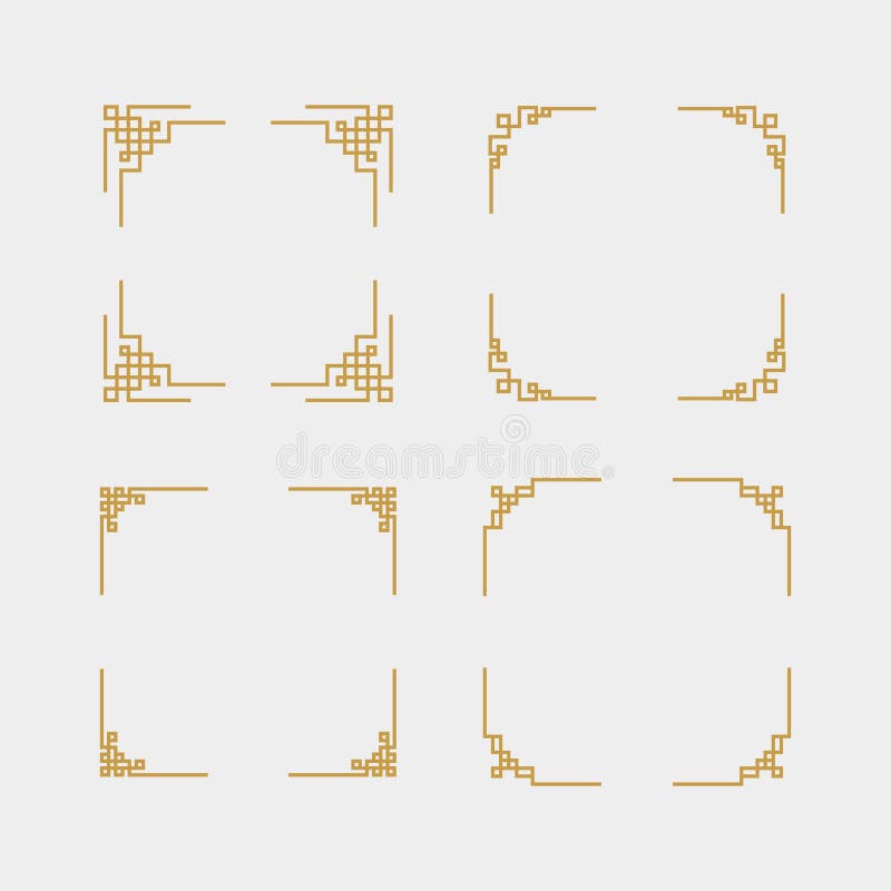 Chinese frame corner set stock vector. Illustration of border - 313484868