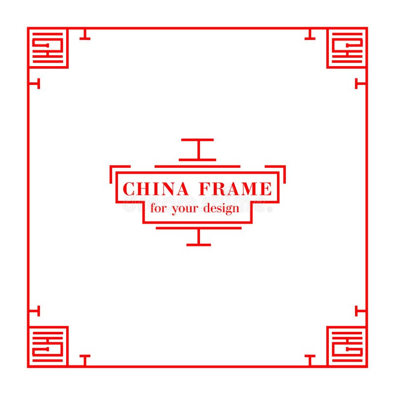 Chinese Pattern Frame, Vector Border Art China Style on White ...