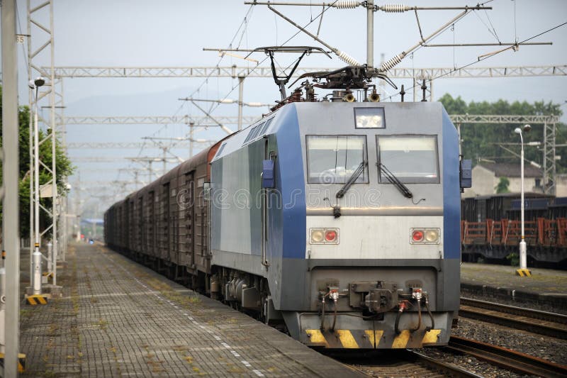 Chinese Freight train stock photo. Image of electrical - 45012518