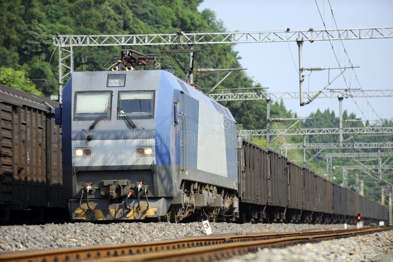 Chinese Freight train stock image. Image of outdoor, chinese - 44982509