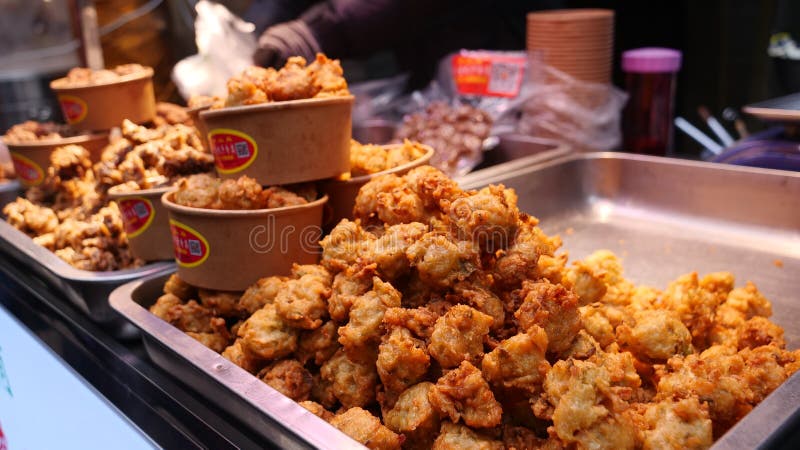 Chinese Fried Chicken Nuggets from the Market. Delicious Snacks Stock ...