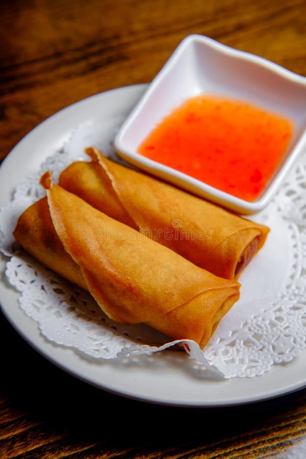 Chinese Fried Spring Rolls stock image. Image of food - 130667755