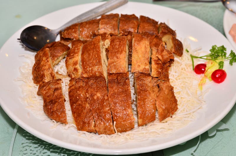 Chinese Fried Tofu Skin Dish Stock Photo - Image of delicious, chinese ...