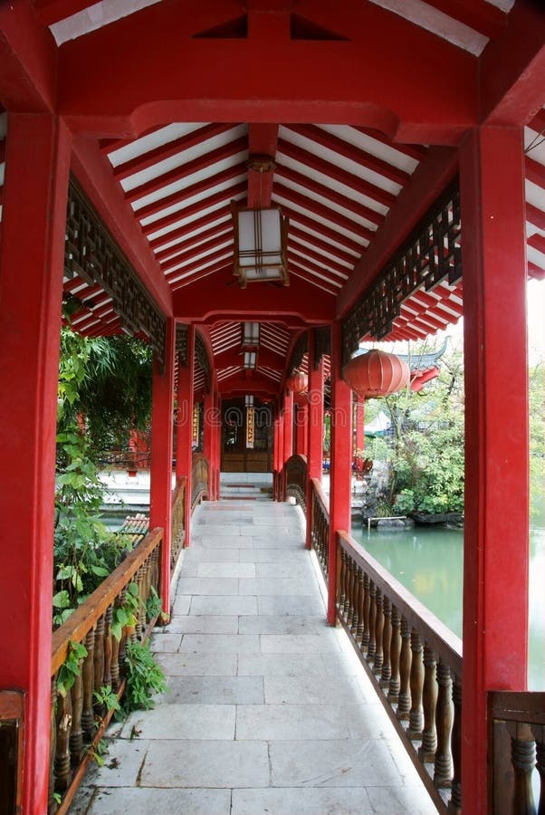 Chinese gallery stock photo. Image of covered, classical - 17528848