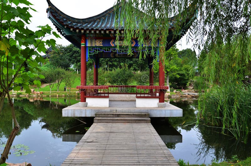 Chinese garden stock image. Image of background, wooden - 20324125