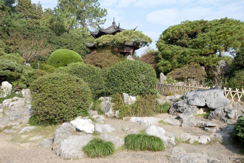 Chinese garden stock photo. Image of natural, pagoda - 37884852