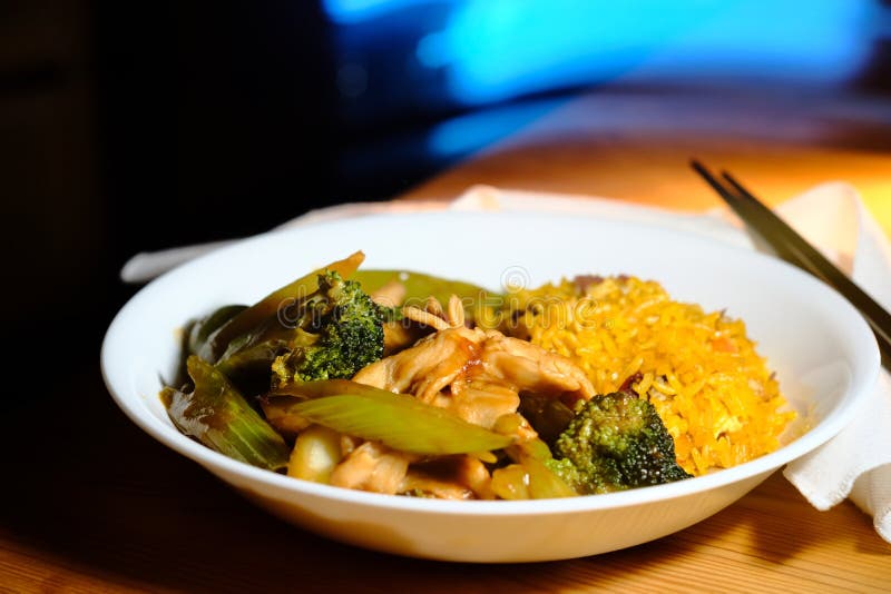 Chinese Garlic Chicken Fried Rice Stock Photo - Image of sauce, takeout ...