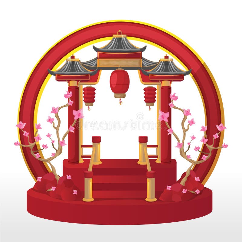 Chinese Gate Buildings Architectural Asian Vector Stock Illustration ...