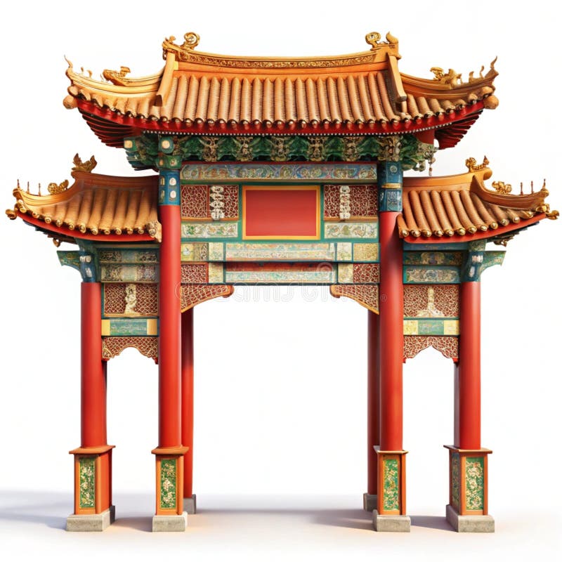 Chinese gate stock illustration. Illustration of isolated - 358943660
