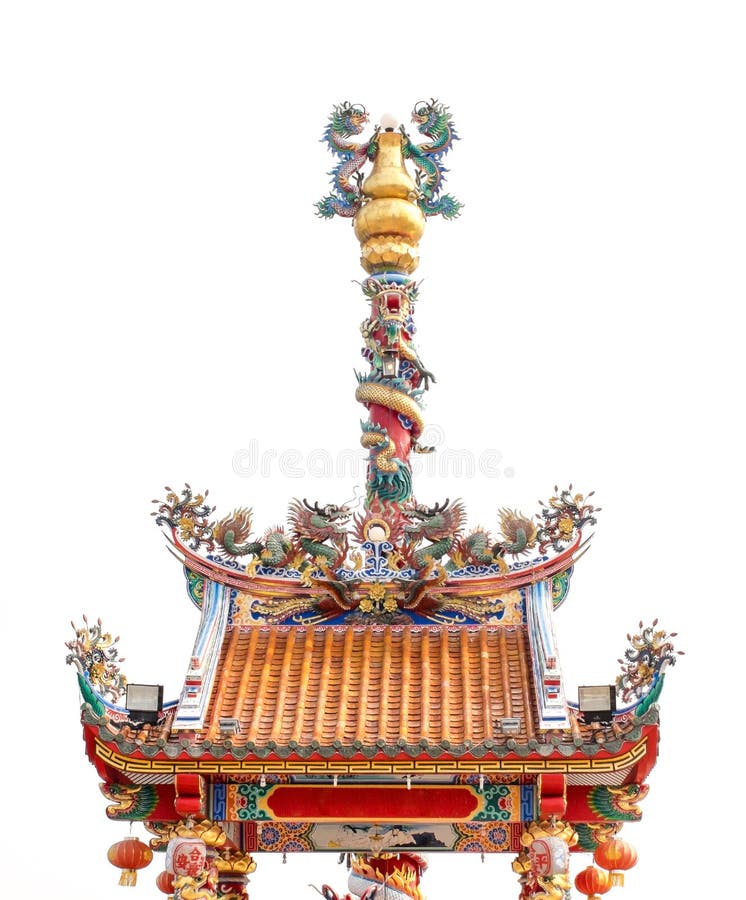 Chinese Gate Isolated on White Background Stock Photo - Image of ...