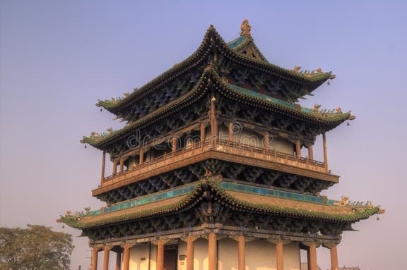 Chinese gate tower stock image. Image of medieval, fortress - 16592895