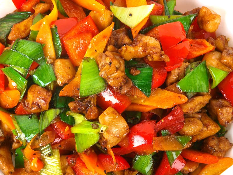 Chinese Gebraden Kip Met Groenten. Stock Foto - Image of gezond ...