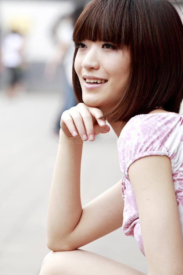 Two Chinese Girl Touching Each Other Stock Image - Image of expression ...