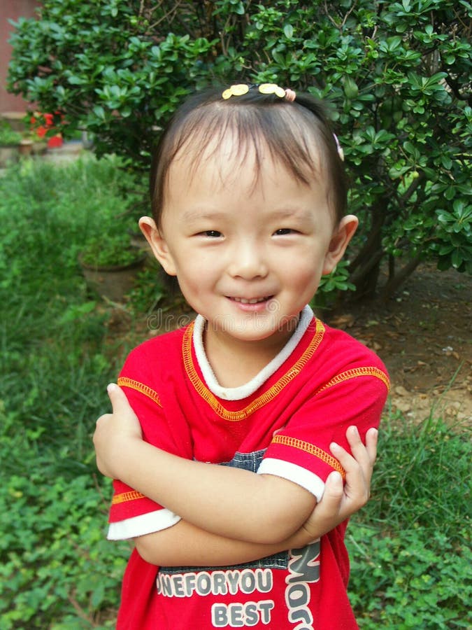 Chinese girl stock image. Image of kids, garden, happy - 7654299