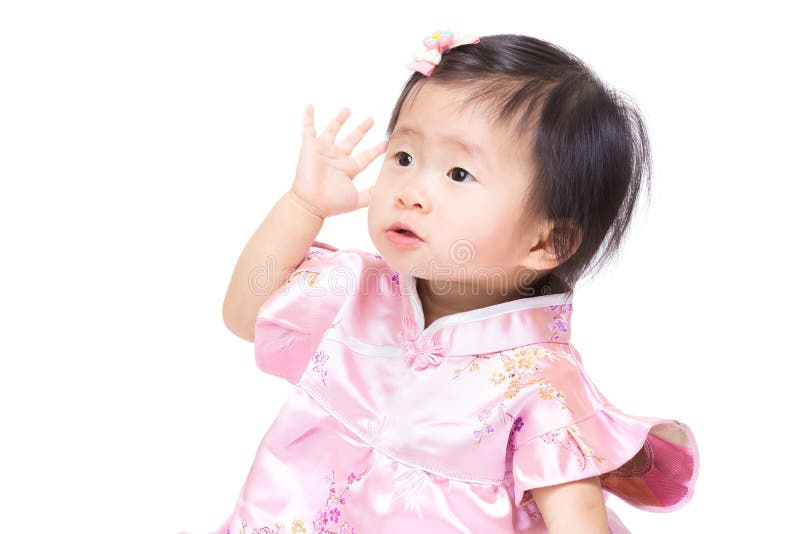 Chinese girl hand up stock photo. Image of female, cute - 38941604