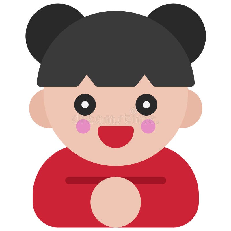 Chinese Girl Icon ,Chinese New Year Vector Illustration Stock Vector ...