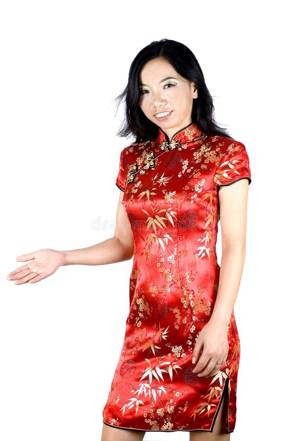 Chinese Girl with Kind Hand Gesture Stock Photo - Image of model ...