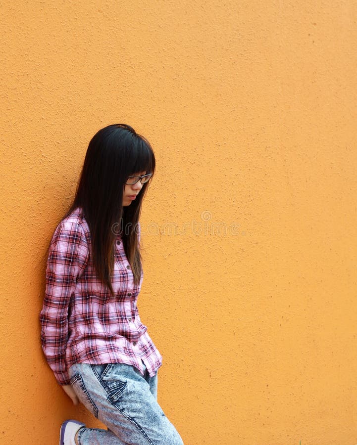 A Chinese Girl Who is Very Sad Stock Photo - Image of lady, concern ...