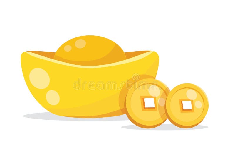 Chinese Gold Bars Vector Illustration Stock Vector - Illustration of ...