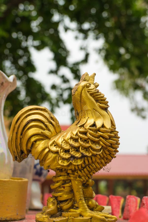 Gold chicken weather vane stock image. Image of cloud - 6498729