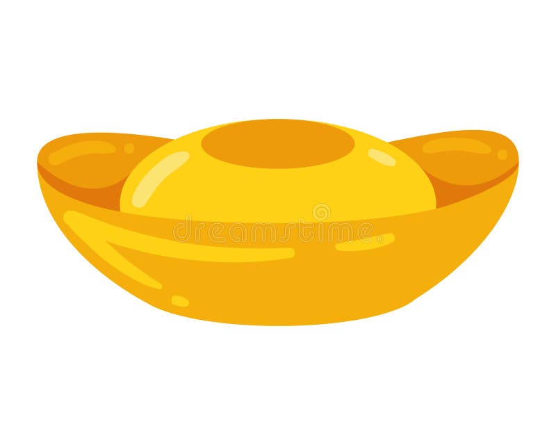 Chinese golden luck ingot stock vector. Illustration of chinese - 264385009