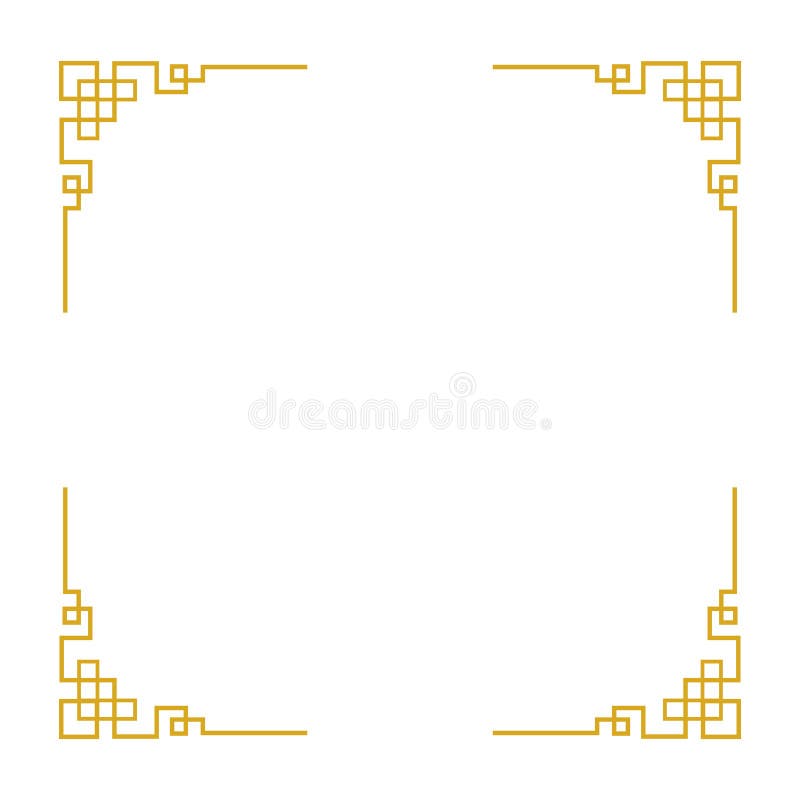 Chinese Golden Square Frame Stock Vector - Illustration of decorative ...