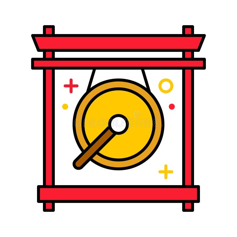 Gong Icon. Elements Of Chinese Culture Multi Colored Icons. Premium ...