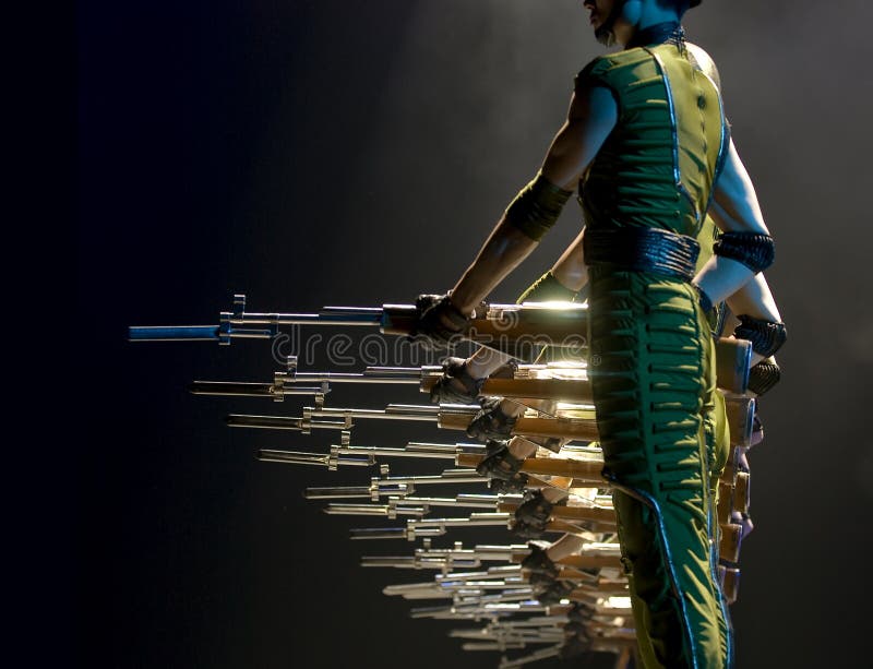 Chinese Group Dance : Soldiers and Gun Editorial Image - Image of ...