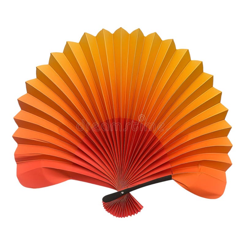Chinese Hand Fan Crafted with Paper on Transparent Background - Ai Generated Stock Illustration ...