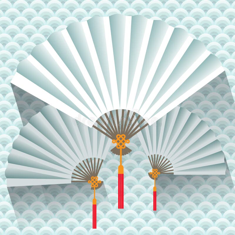Chinese Hand Fan. Vector Illustration Stock Vector - Illustration of ...