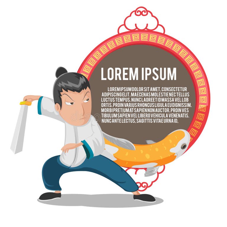 Chinese Hero Young Warrior Border Vector Stock Vector - Illustration of ...