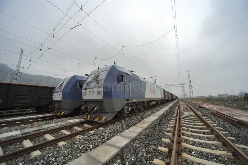 Chinese Freight train editorial stock photo. Image of chinese - 18610513