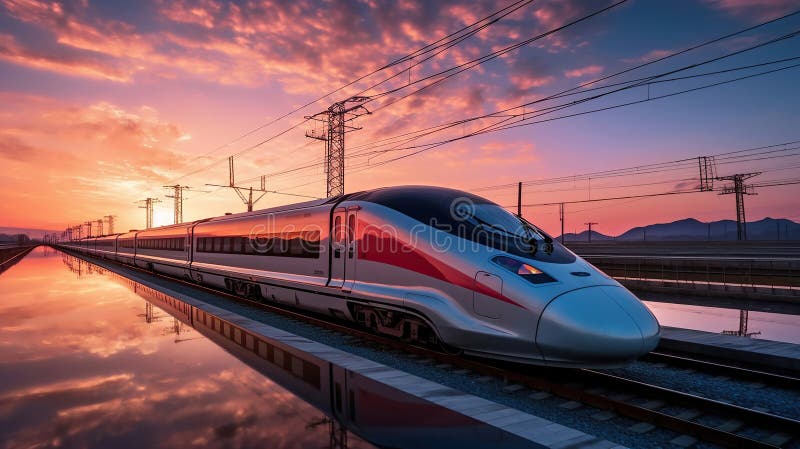 Chinese High-speed Rail. Generative Ai Stock Illustration ...