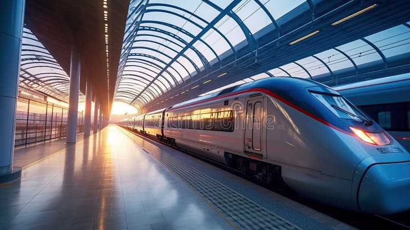 Chinese High-speed Rail. Generative Ai Stock Illustration ...