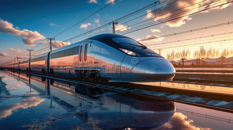 Chinese High-speed Rail. Generative Ai Stock Illustration ...