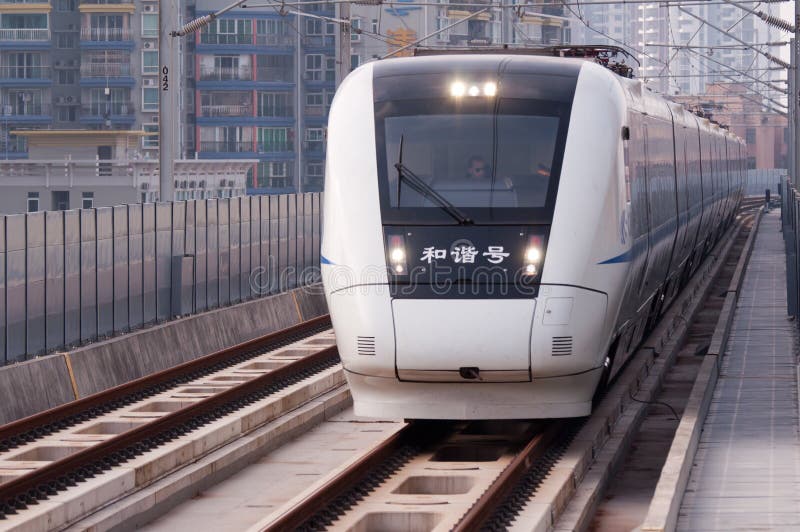 Chinese High Speed Train at City Editorial Photo - Image of movement ...