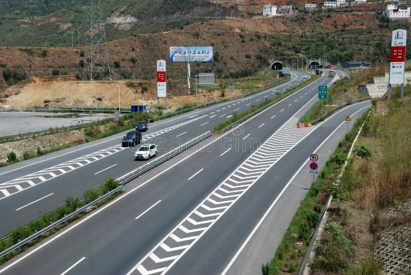 Chinese Highway Under Blue Sky Stock Photo - Image of build, exit: 32889700